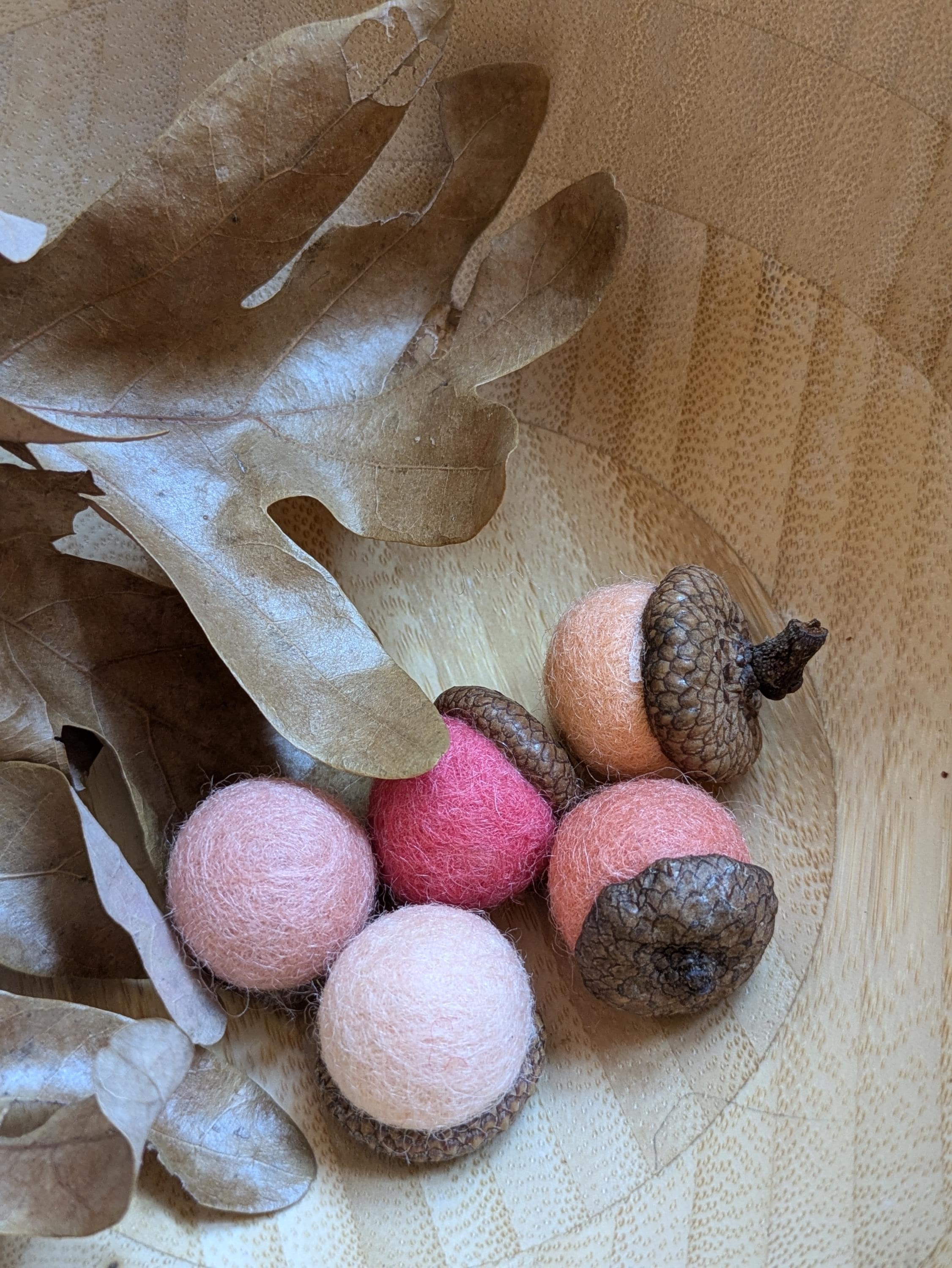 Felted Acorns With Real Cap in Red and Orange Waldorf Natural Toy Girl ...