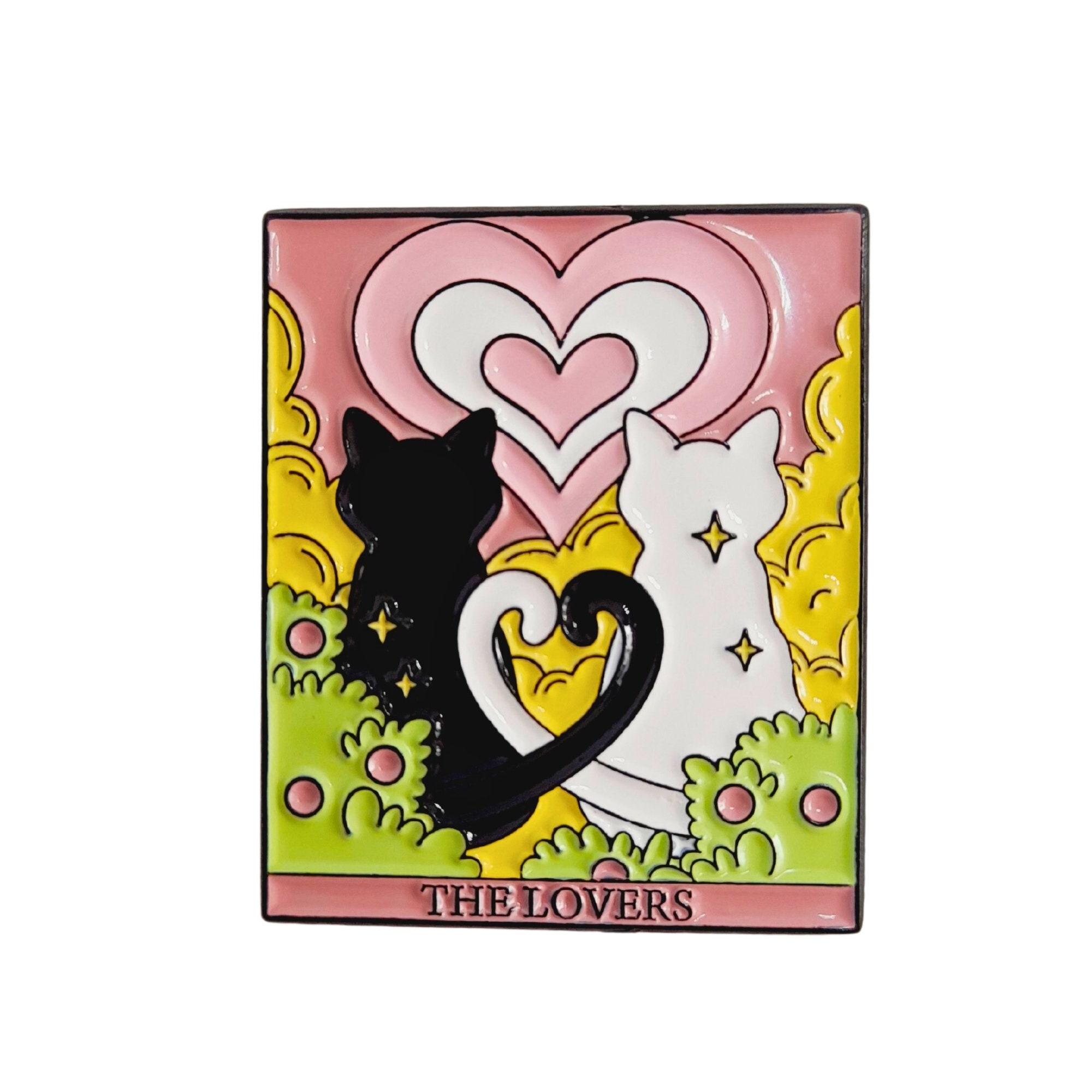 Black Cat Tarot Card Badge Pin Badge for Clothes Cat - Etsy