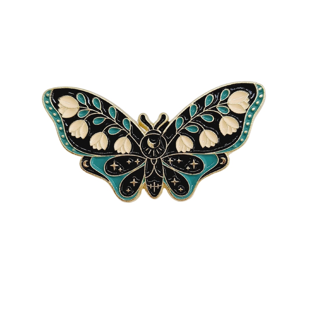 Floral Moth - Butterfly Brooches - Insect Brooches - Butterfly Badge ...