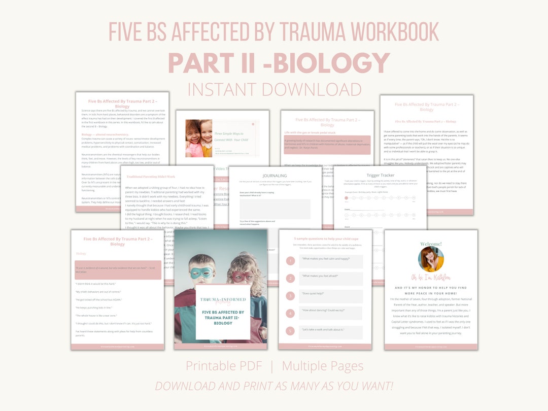Five Bs Affected by Trauma Workbook Part II Biology - Etsy