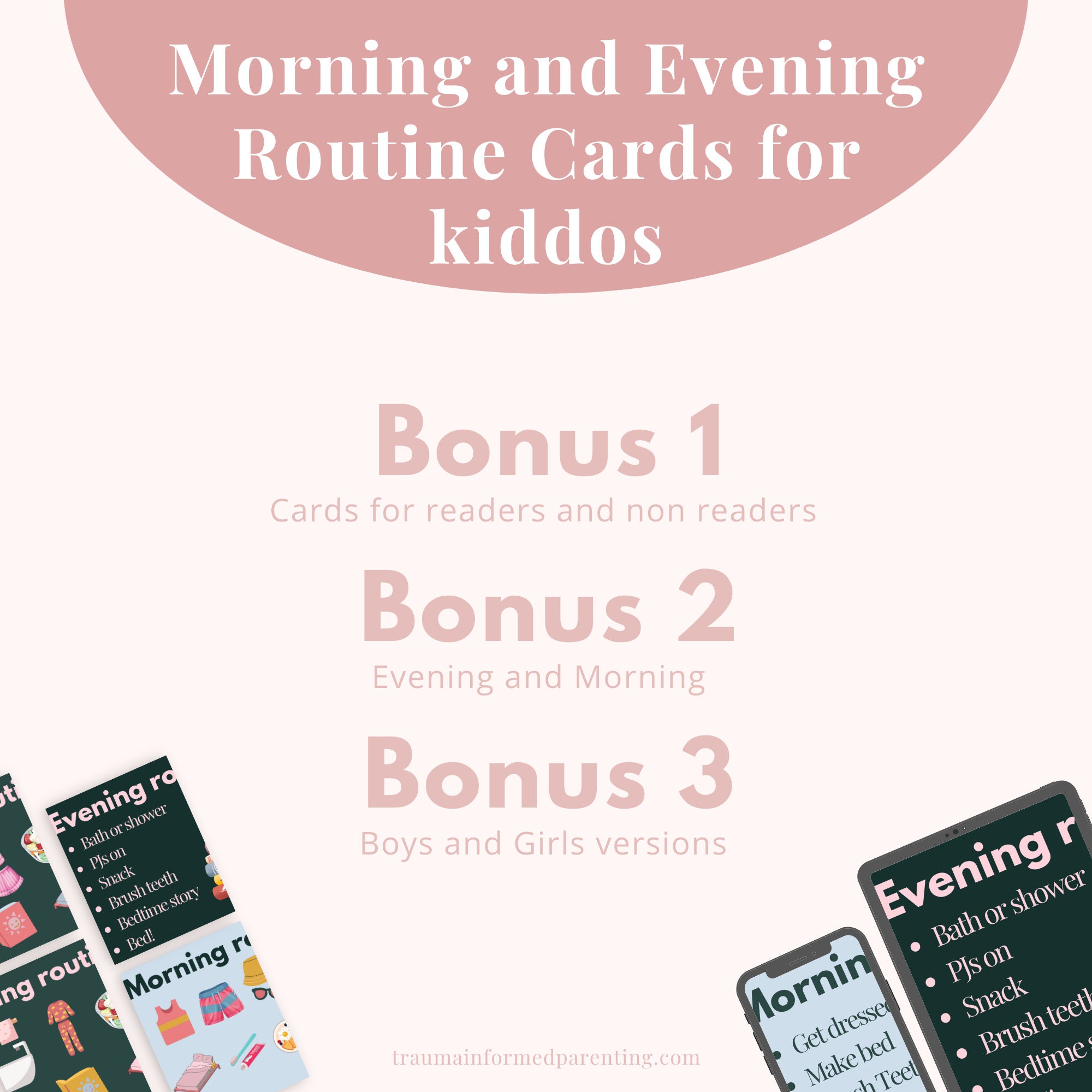 Morning and Evening Routine Cards for Kiddos - Etsy