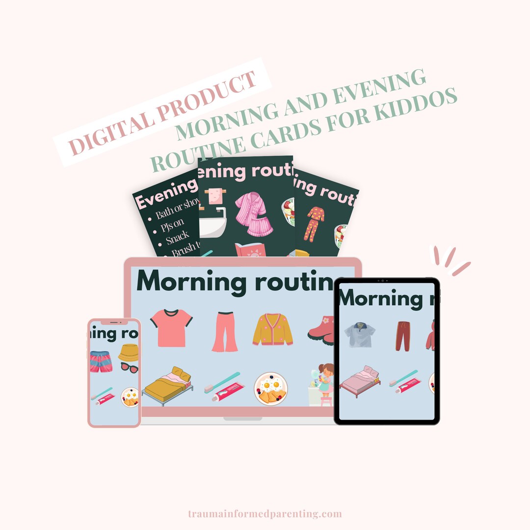 Morning and Evening Routine Cards for Kiddos - Etsy