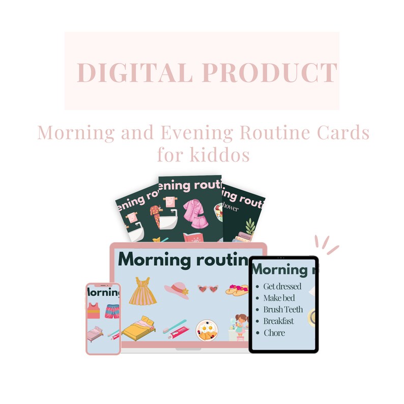 Morning and Evening Routine Cards for Kiddos - Etsy