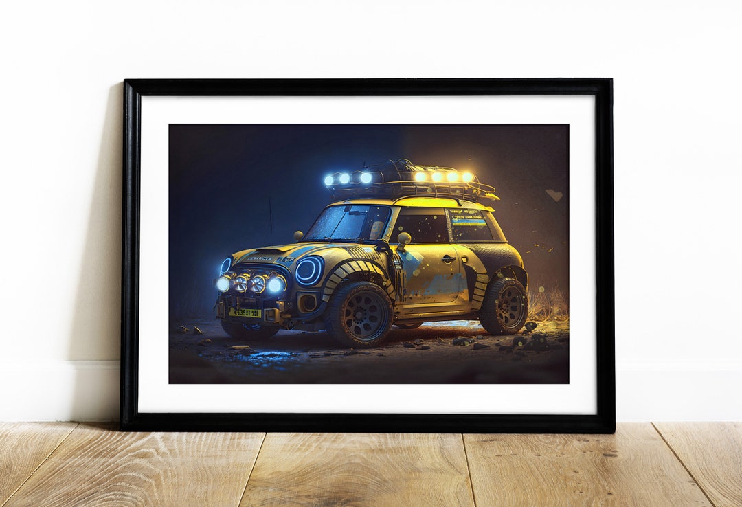 Rally Style Mini Cooper, Digital Wall Art, Printable Wall Art, Modern ...