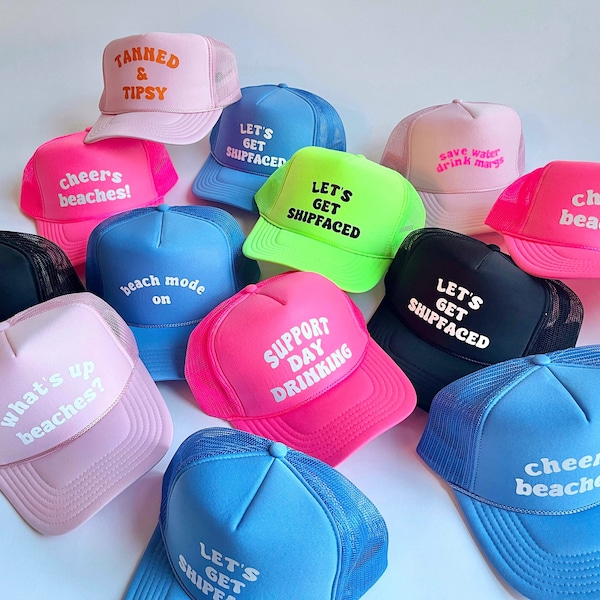 Neon Party Trucker Hat Sayings - Etsy