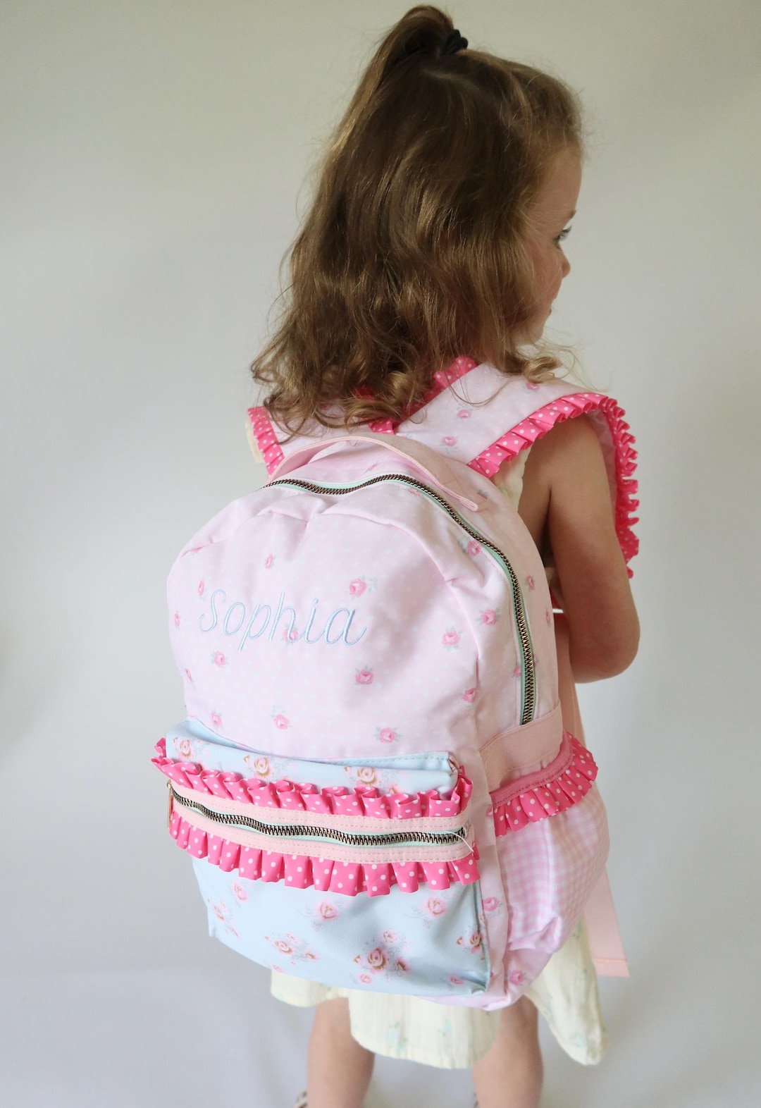 Personalized Toddler Girls Backpack | Embroidered Name Backpack | Pink ...