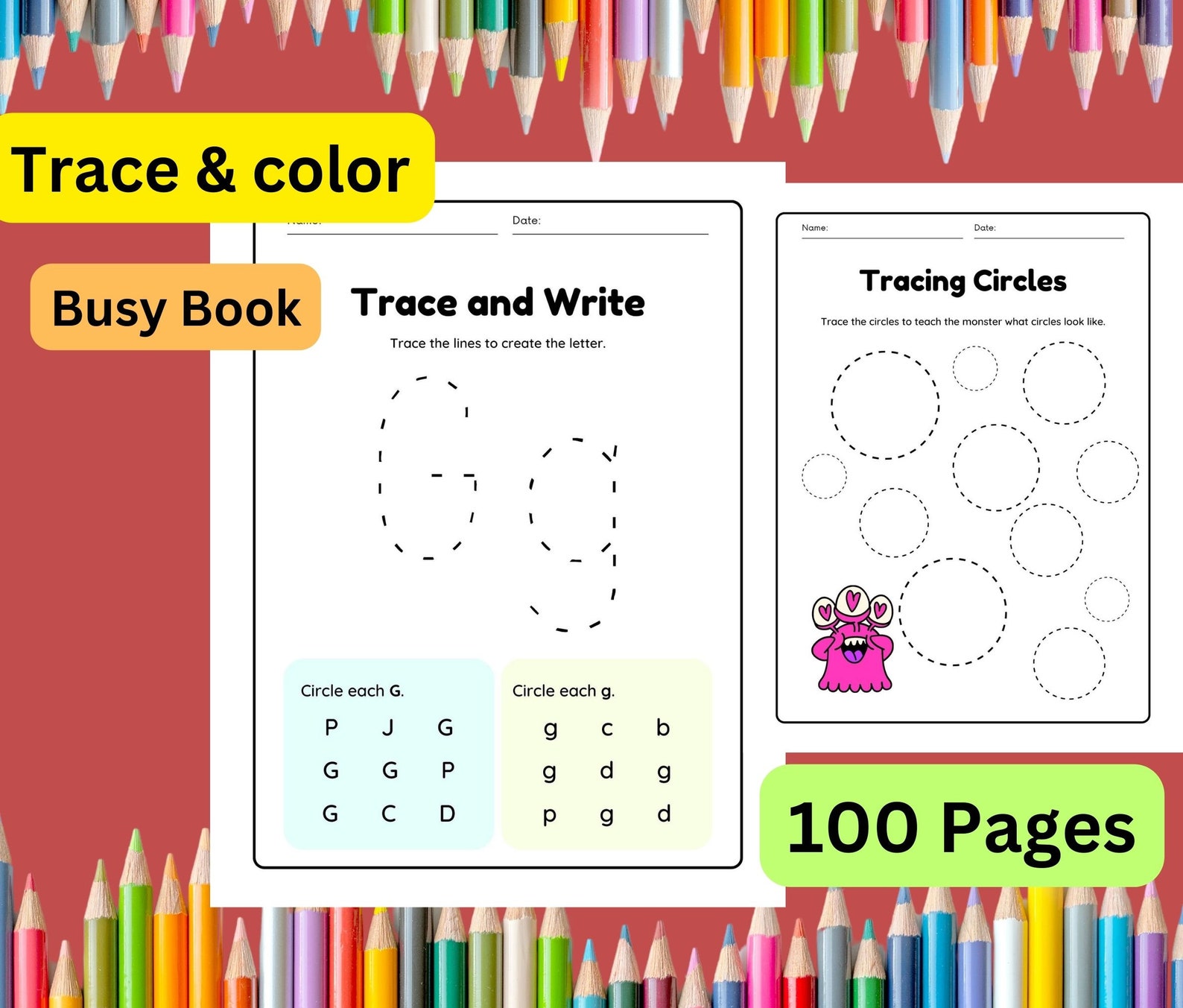 100 Summer Kids Activities, Kindergarten Digital, Printable Activity ...
