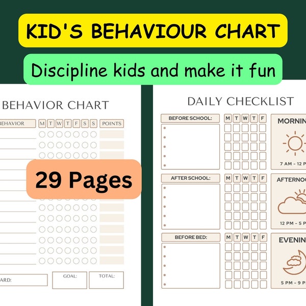 Behavior Chart - Etsy