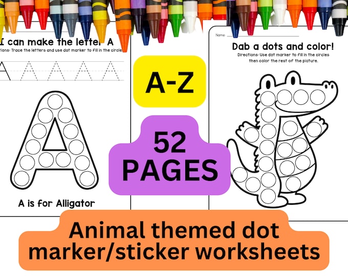 Alphabet Do-a-dot Activity Pages, Perfect for Toddler Activity, Dot ...