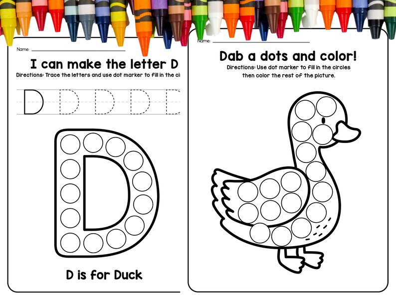 Alphabet Do-a-dot Activity Pages, Perfect for Toddler Activity, Dot ...