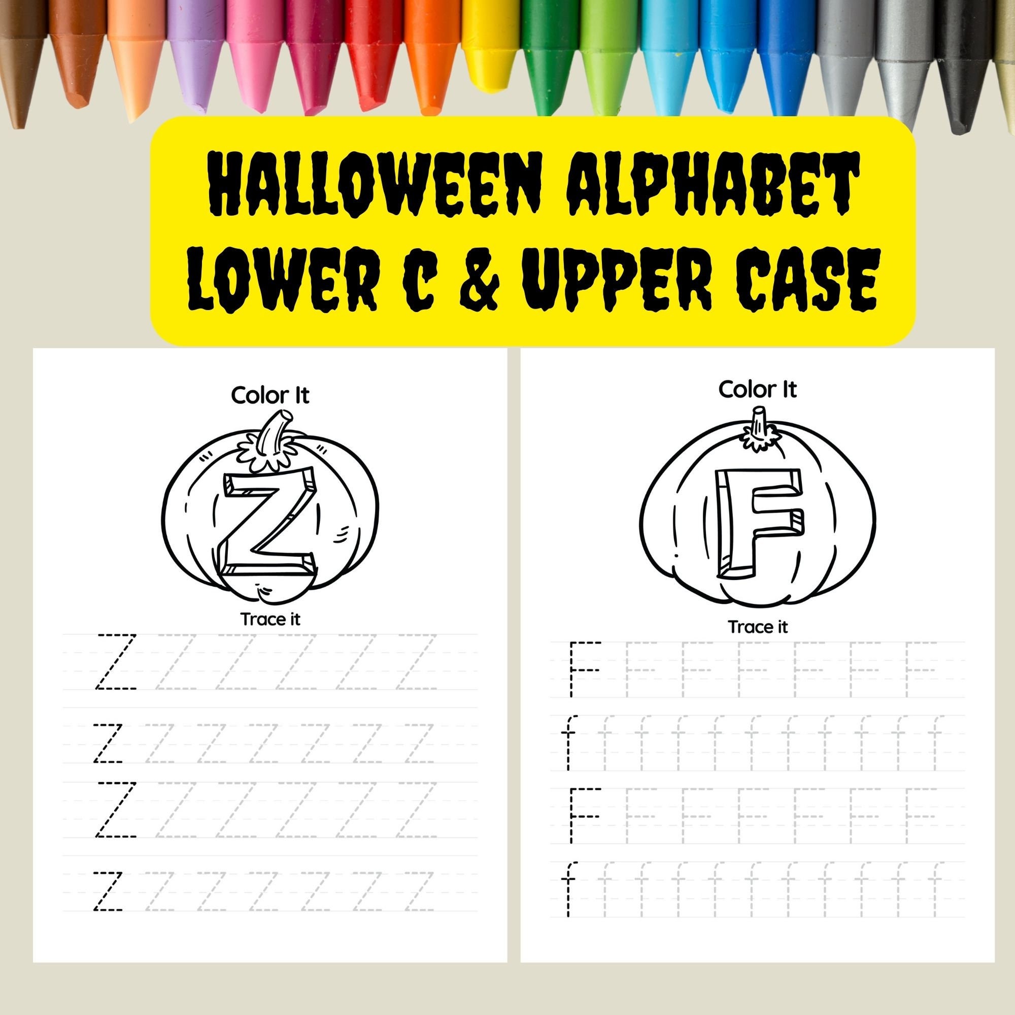 Halloween 27 Printable Alphabet Tracing and Coloring Book Pumpkin ...