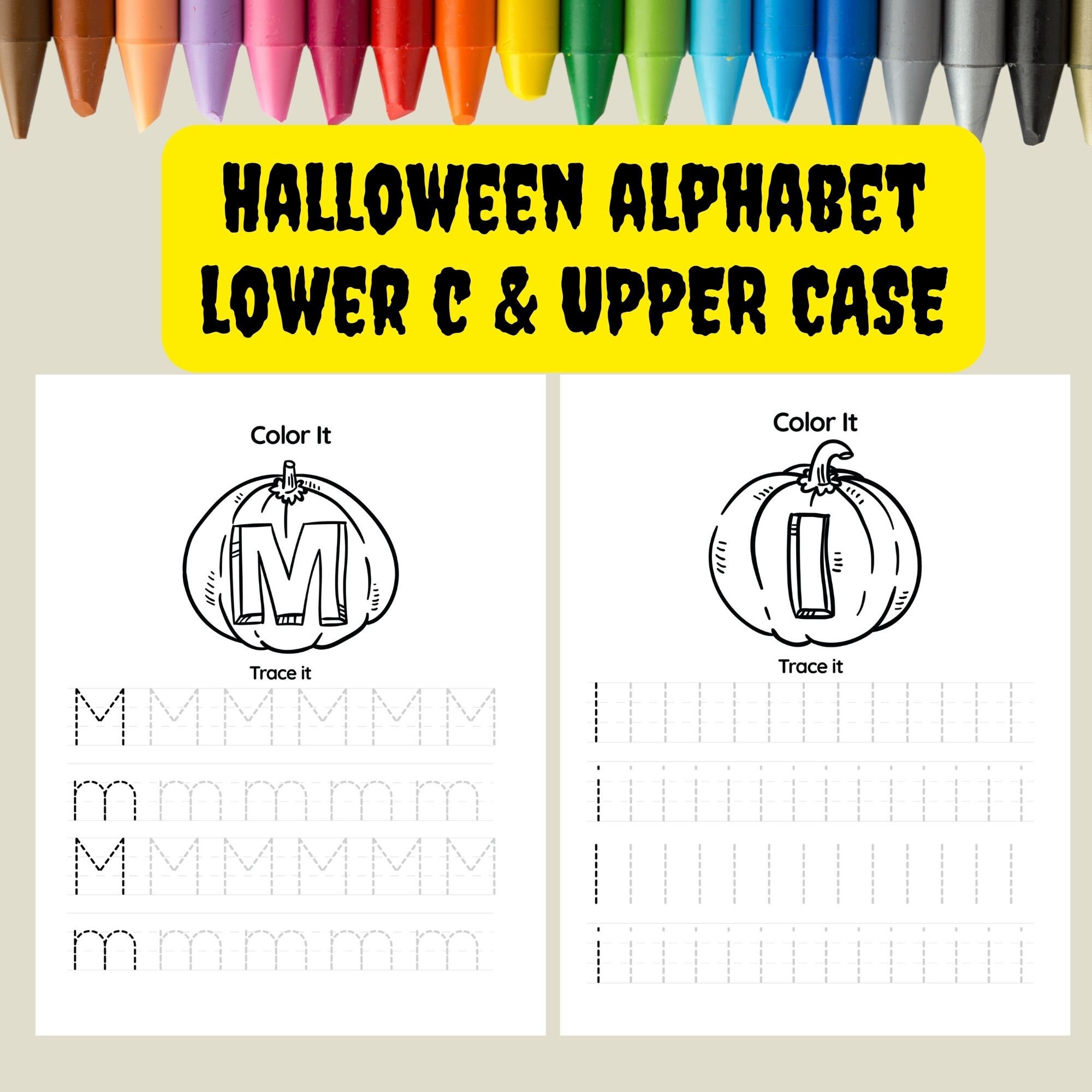 Halloween 27 Printable Alphabet Tracing and Coloring Book - Etsy