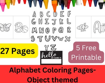 27 Printable Alphabet Tracing and Coloring Book Worksheets. Preschool ...