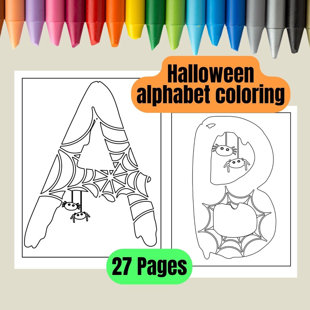 Halloween Alphabet Color and Trace Letters Halloween Activities Kids ...