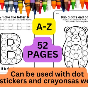 Alphabet Do-a-dot Activity Pages, Perfect for Toddler Activity, Dot ...