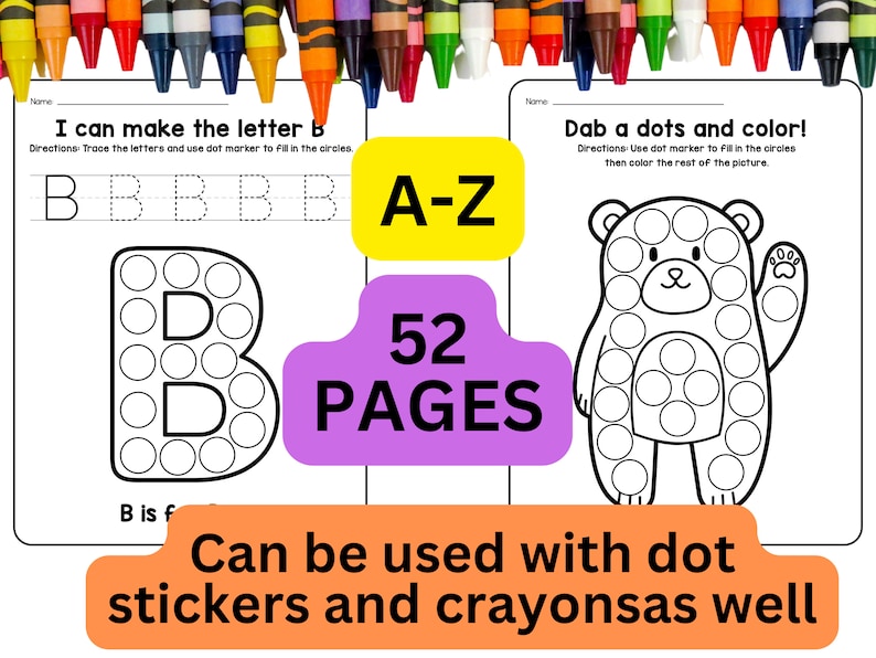 Alphabet Do-a-dot Activity Pages, Perfect for Toddler Activity, Dot ...