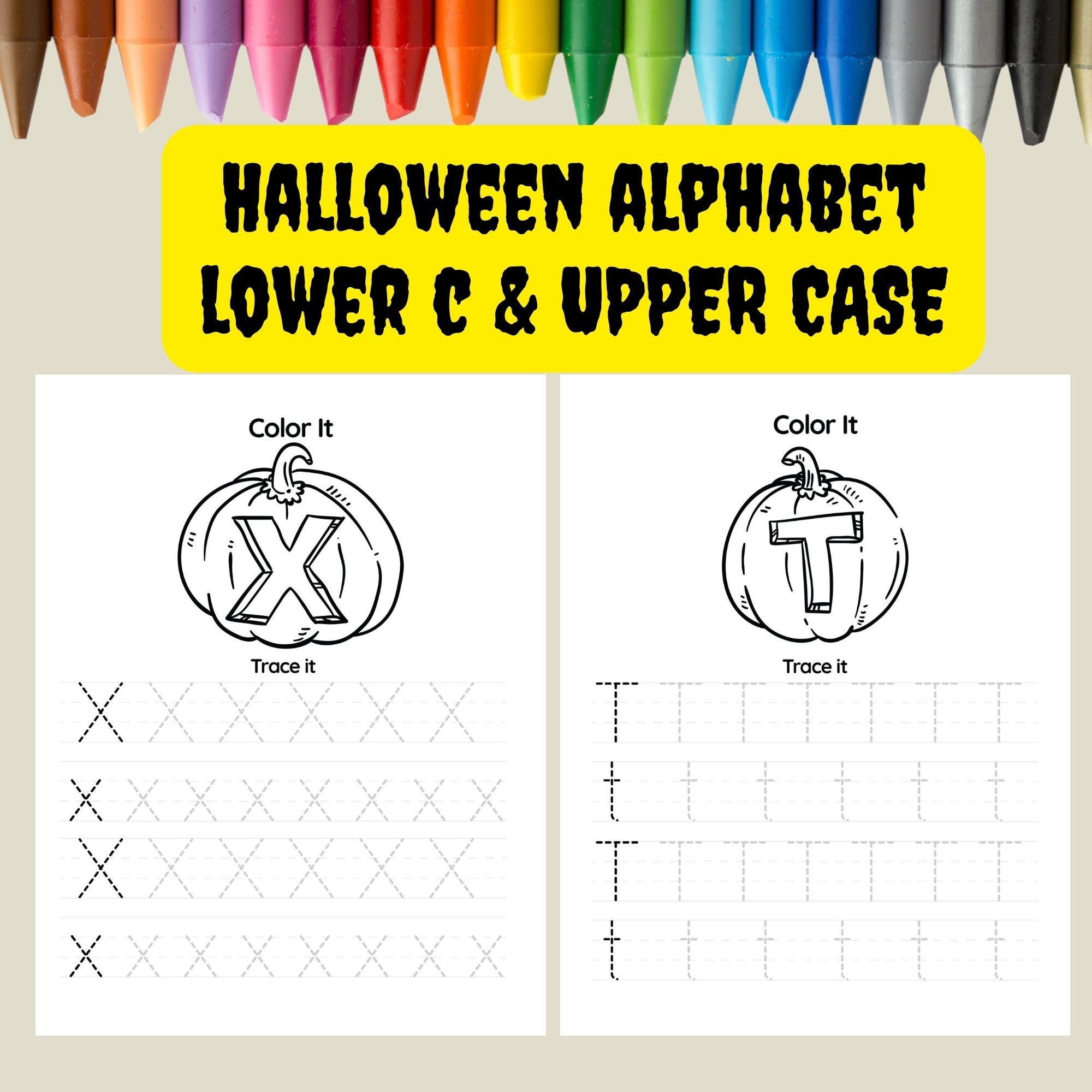 Halloween 27 Printable Alphabet Tracing and Coloring Book - Etsy