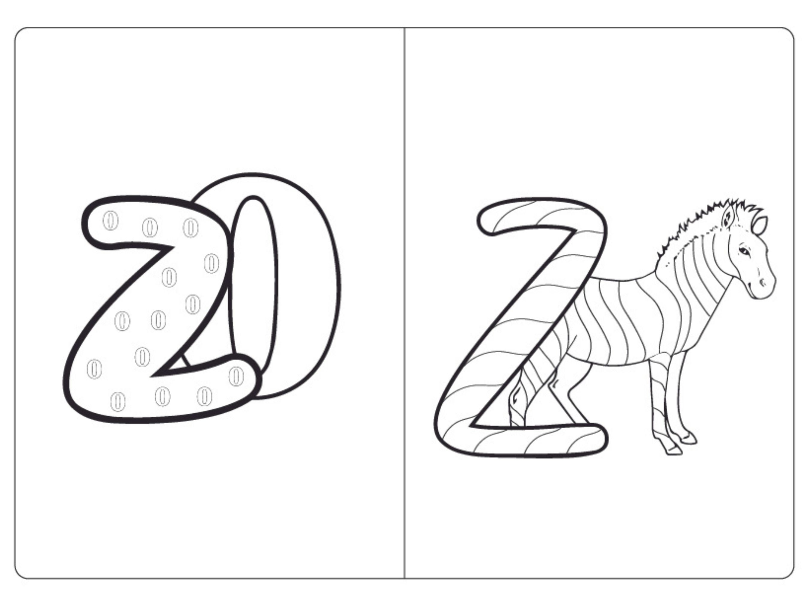 27 Printable Alphabet Tracing and Object Coloring Book Worksheets ...