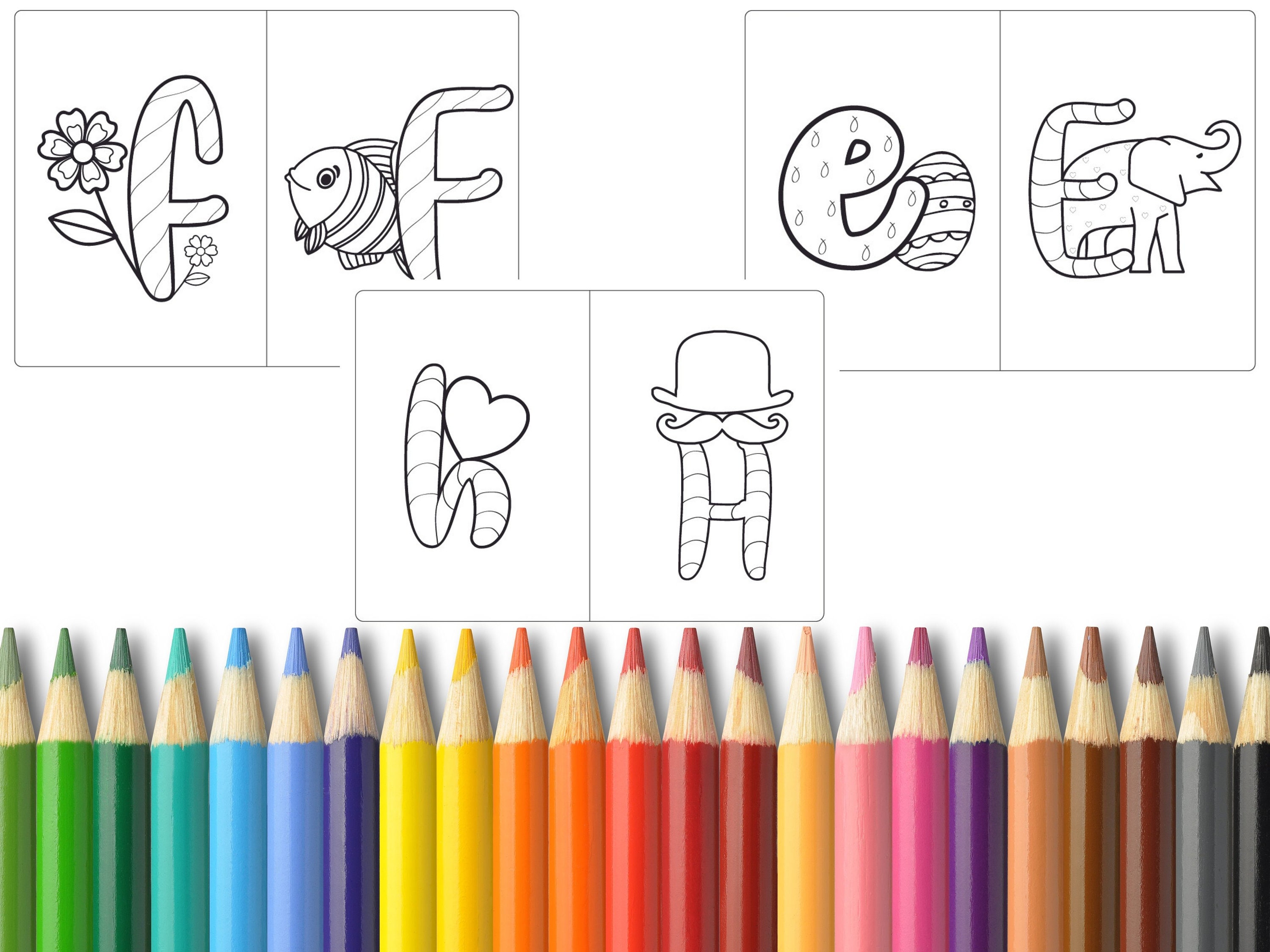 27 Printable Alphabet Tracing and Object Coloring Book Worksheets ...