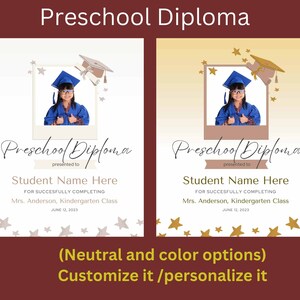 Editable Preschool Diploma DAYCARE GRADUATION Certificate,daycare ...