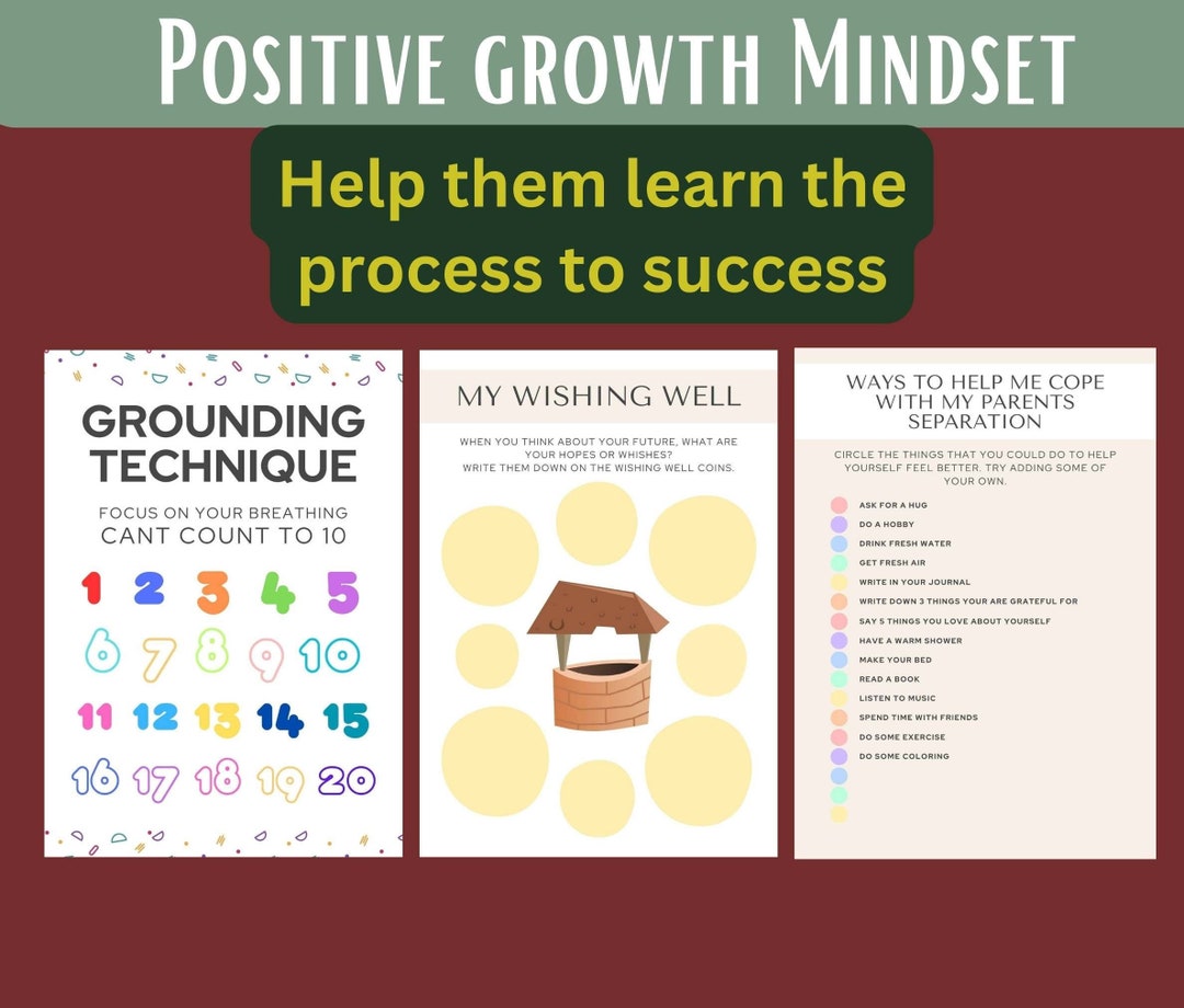Positive Growth Mindset Activities Mental Heath Life Skills for Kids ...
