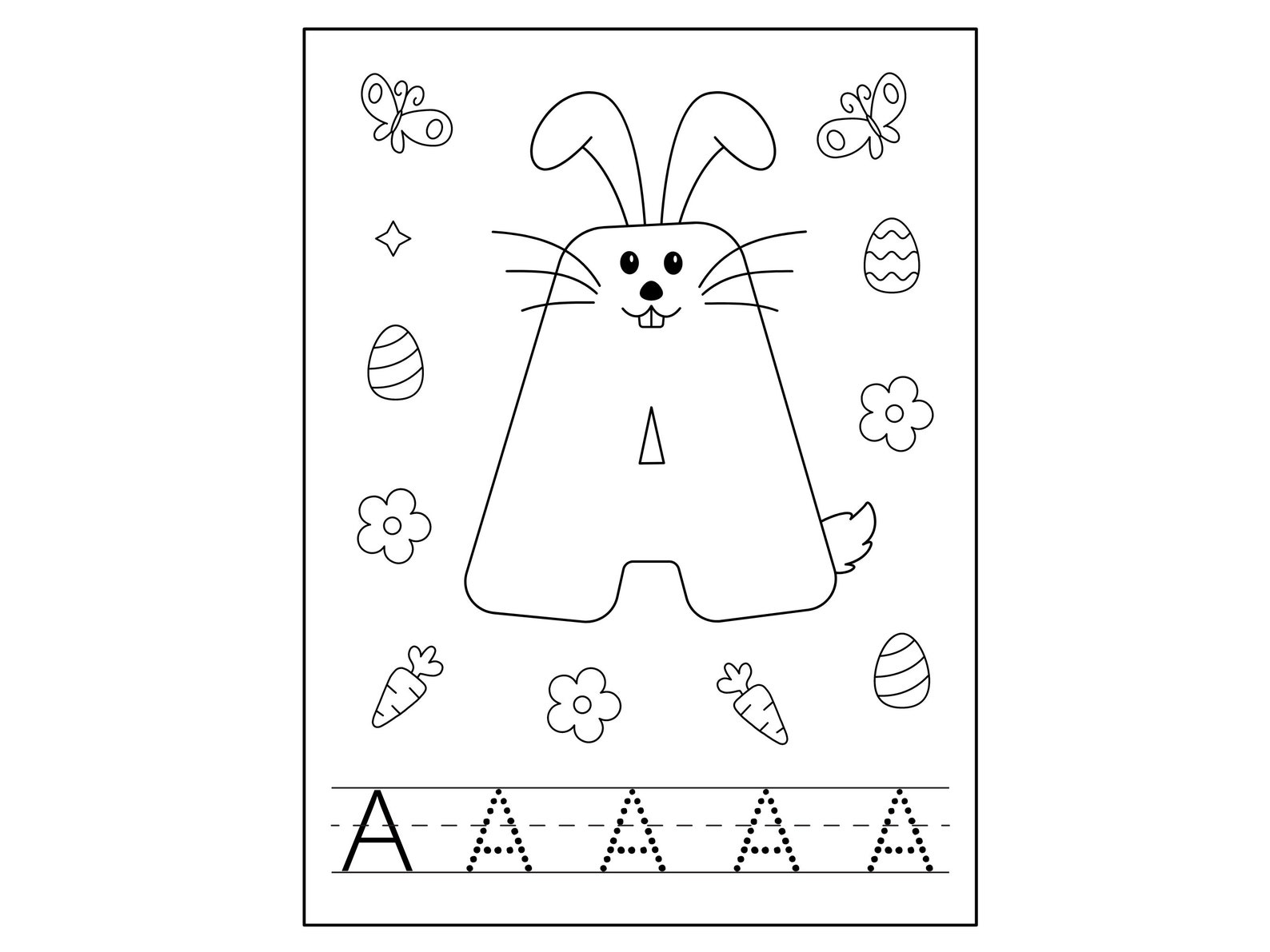 Preschool Trace Book, Preschool Trace, ABC Coloring Pages, Printable ...