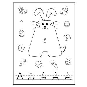 Preschool Trace Book, Preschool Trace, ABC Coloring Pages, Printable ...