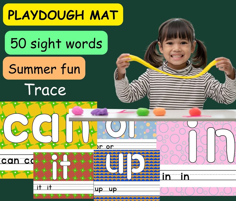 Sight Words Play Dough Mats Worksheet Toddler Printable Activities ...