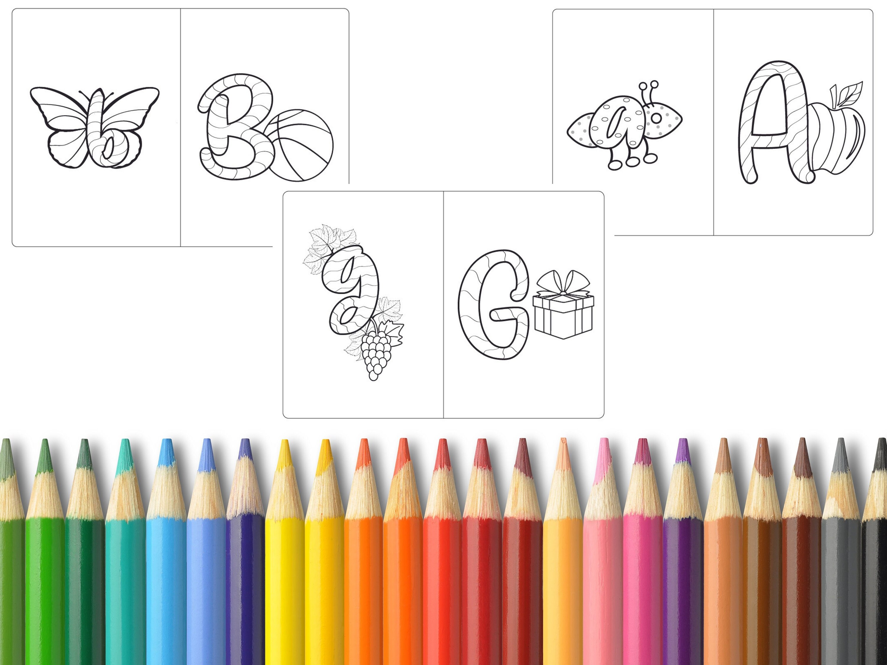 27 Printable Alphabet Tracing and Object Coloring Book Worksheets ...