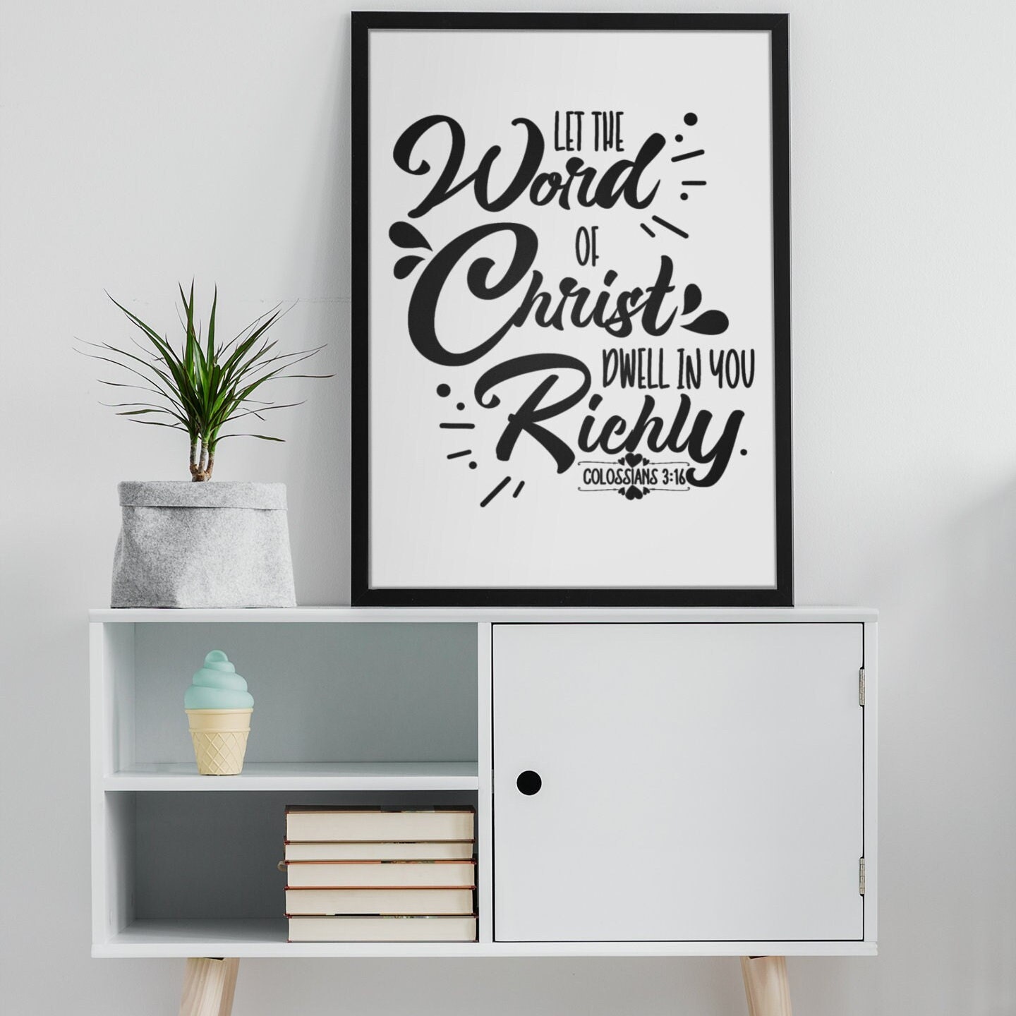 Word of Christ Poster Inspiring Christian Wall Art Colossians 3:16 God ...