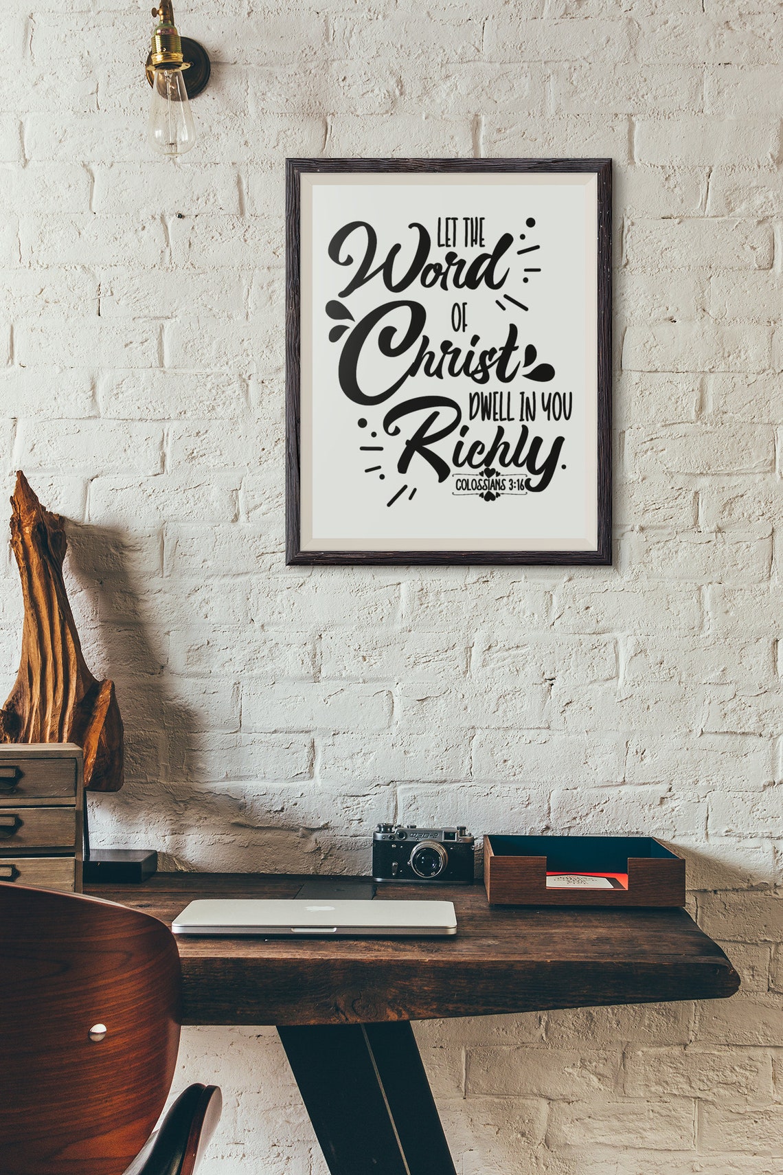 Word of Christ Poster Inspiring Christian Wall Art Colossians 3:16 God ...