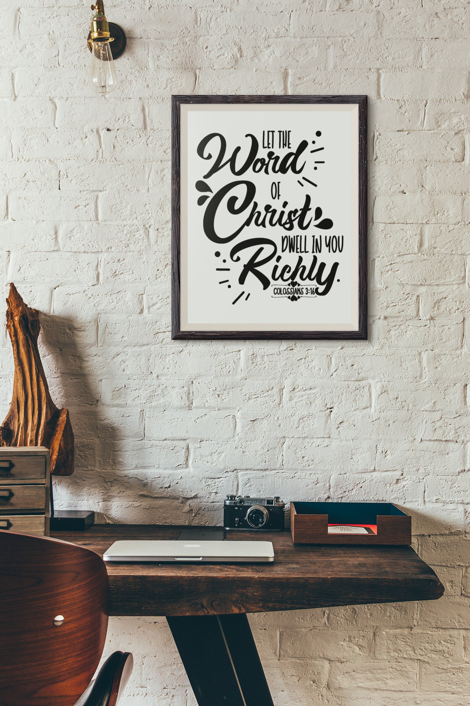 Word of Christ Poster Inspiring Christian Wall Art Colossians 3:16 God ...