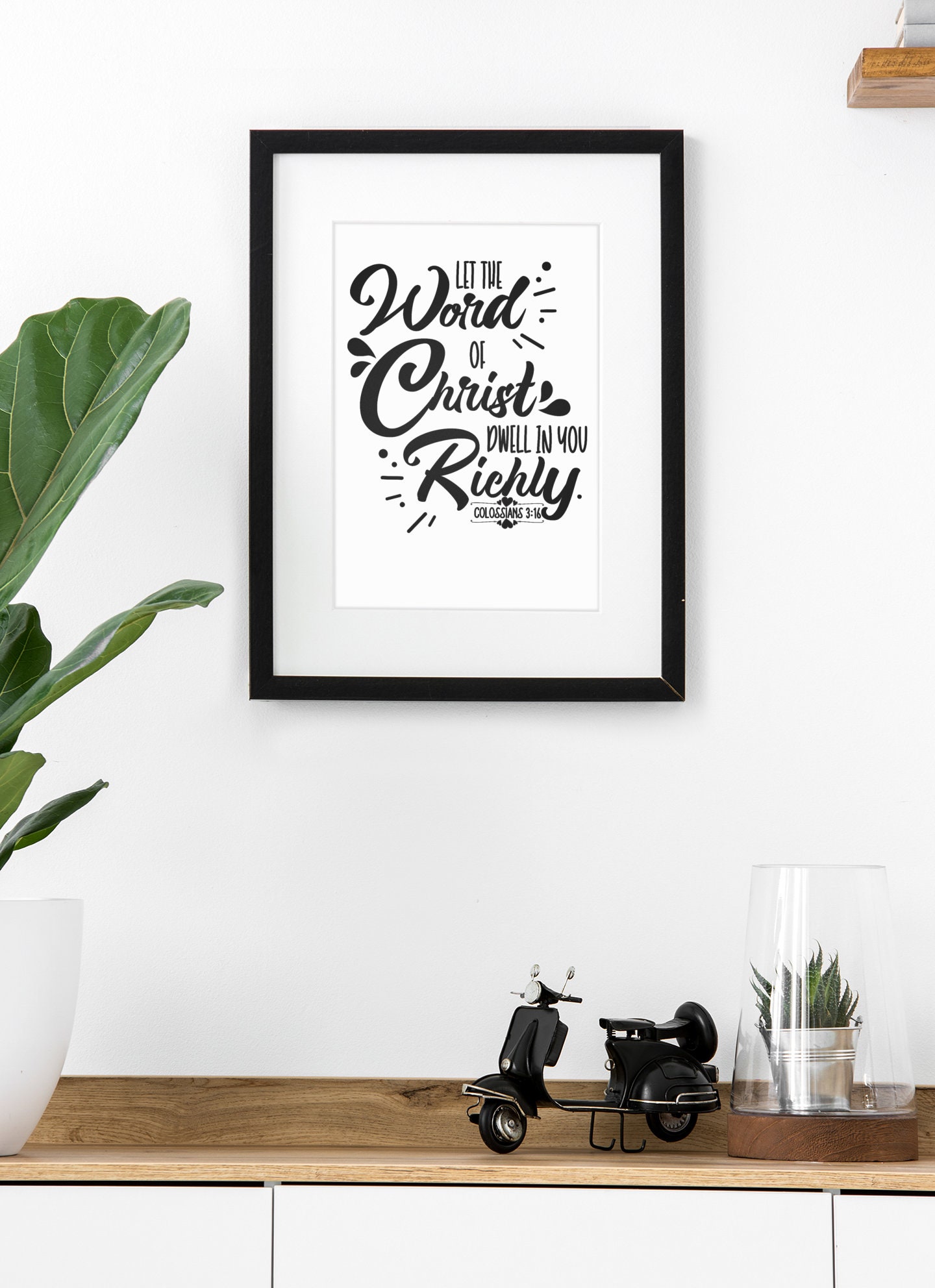 Word of Christ Poster Inspiring Christian Wall Art Colossians 3:16 God ...