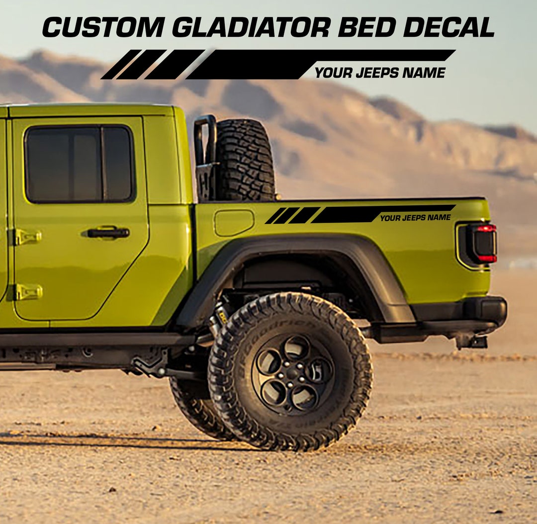 Jeep Gladiator Bed Stripe Kit: Matte Black Vinyl Graphics ...