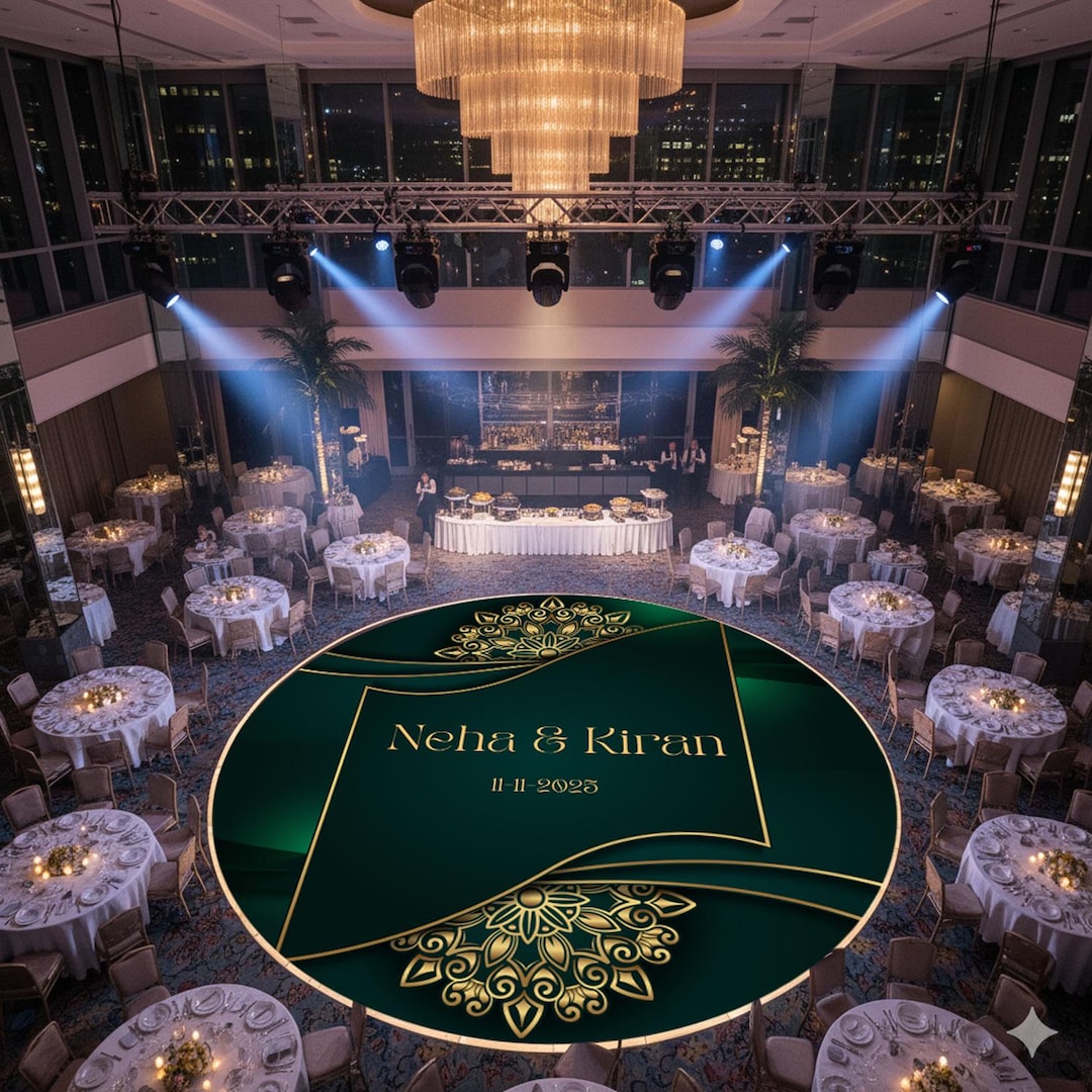 Elegant Gold Emerald Dance Floor Decal: Wedding & Event Vinyl Decor - Etsy