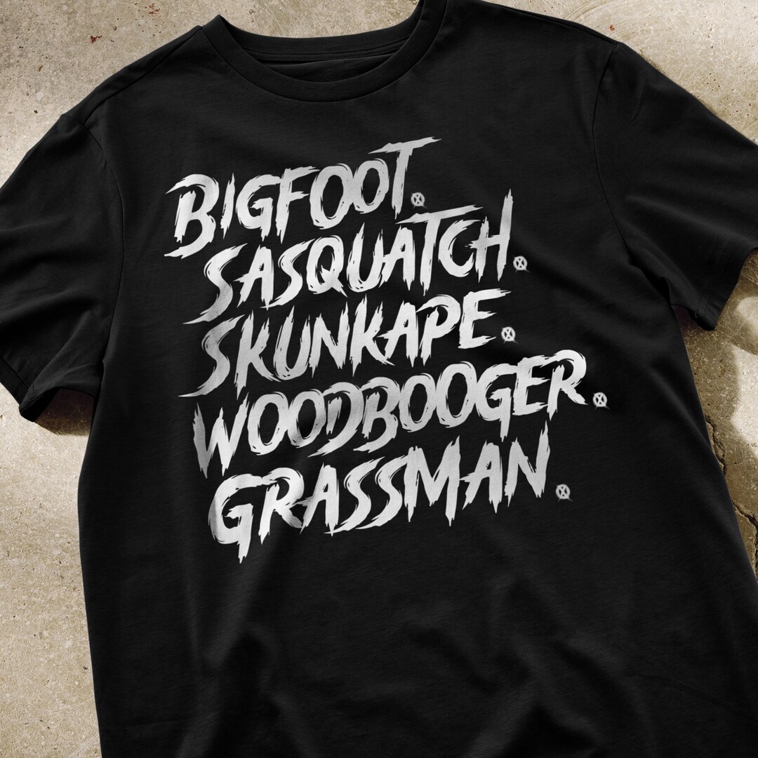 Funny Bigfoot Shirt: Sasquatch Names, Cryptozoology Tee - Etsy