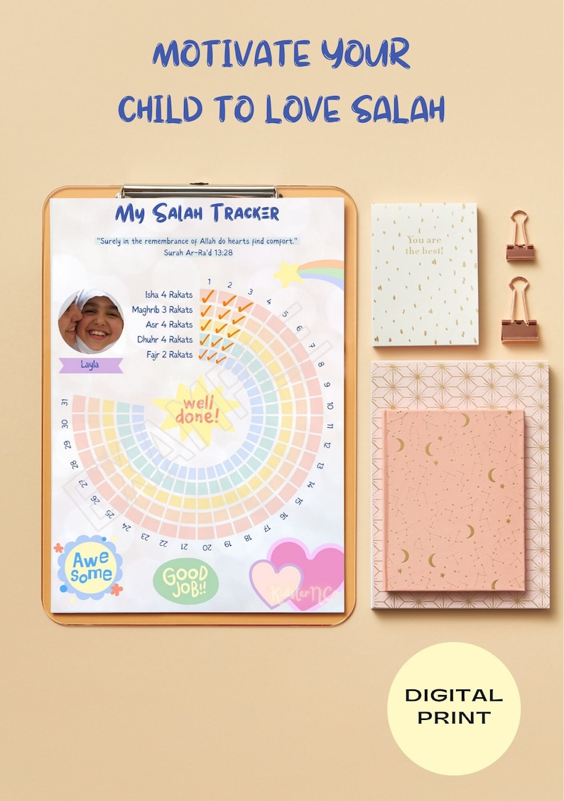 Muslim Kids Salah Tracker, Islamic Daily Planner, Muslim Prayer ...