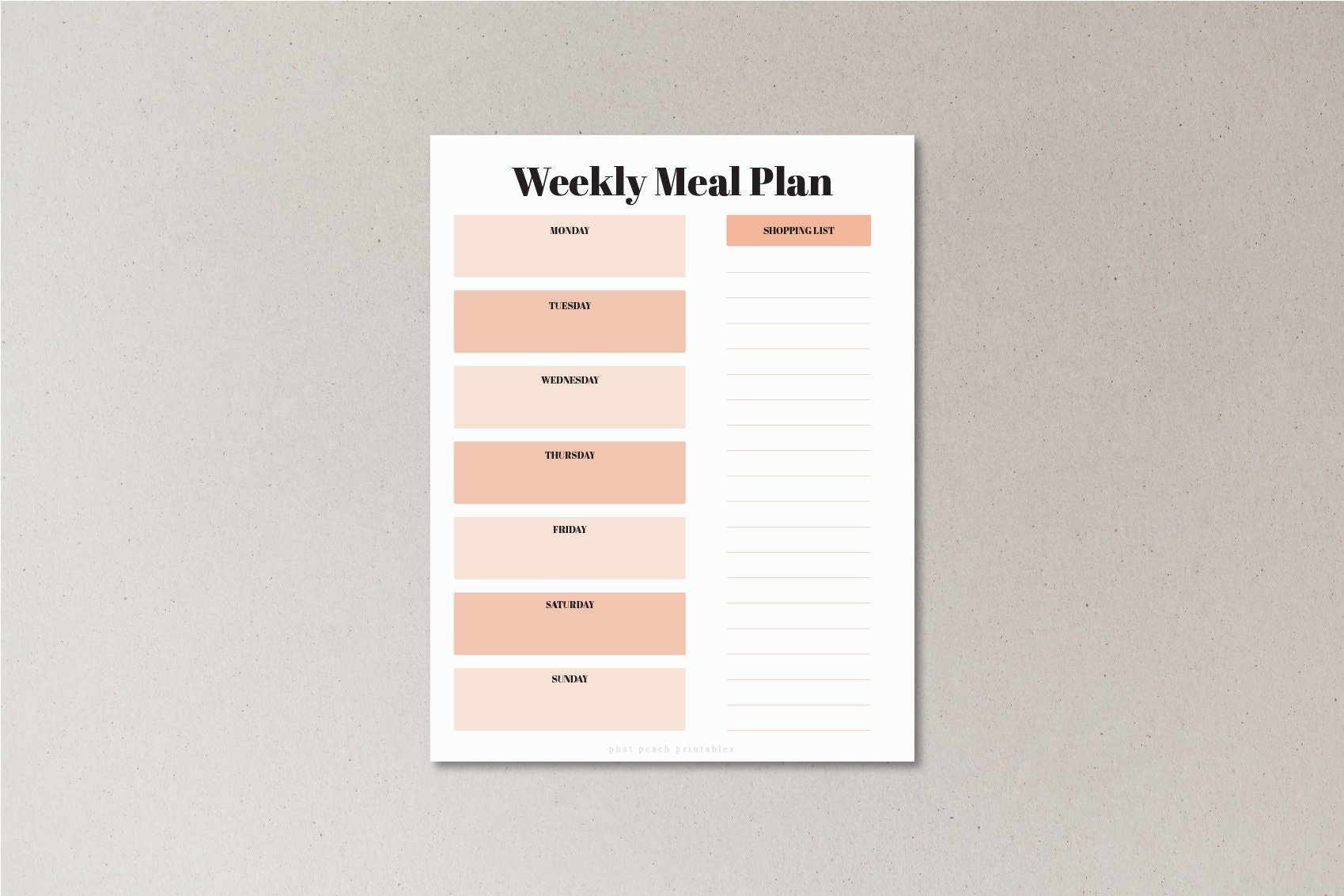 Weekly Meal Planner, Printable Meal Planner, Organize Meals, Organize ...