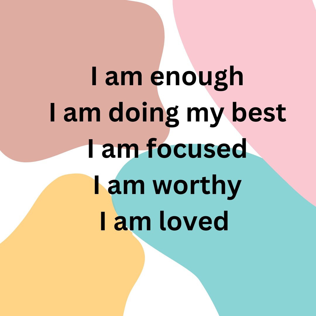 Self Love Affirmation Printable Wall Art Mindfulness T To Attract