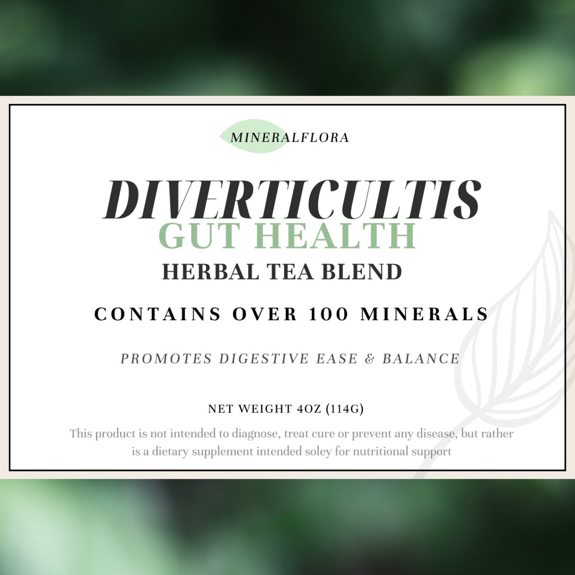 Diverticulitis Soothe Tea Herbal Blend Etsy