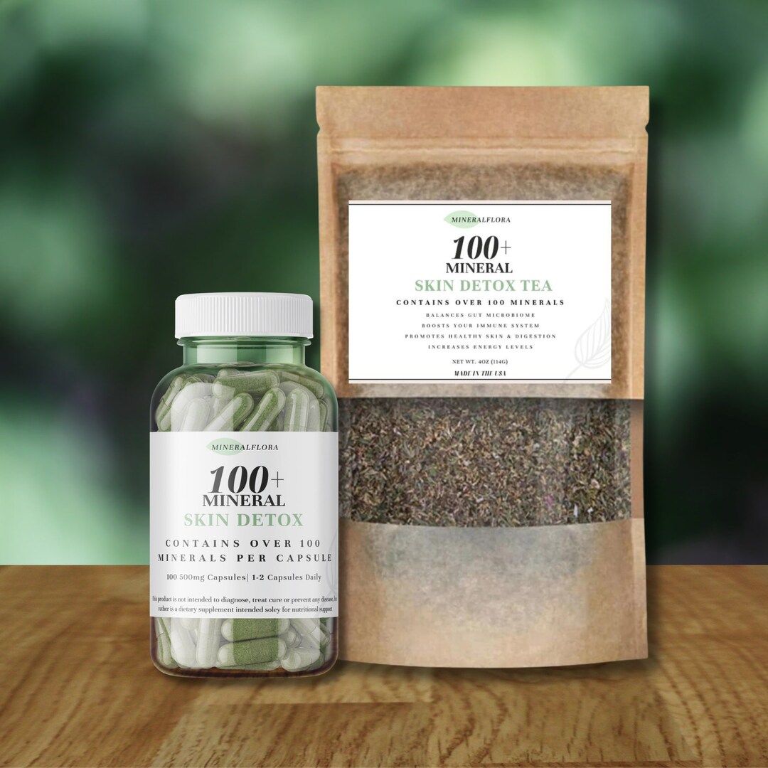 100 Mineral Dual Power Bundle: Skin Detox Tea & Supplement for Ultimate ...