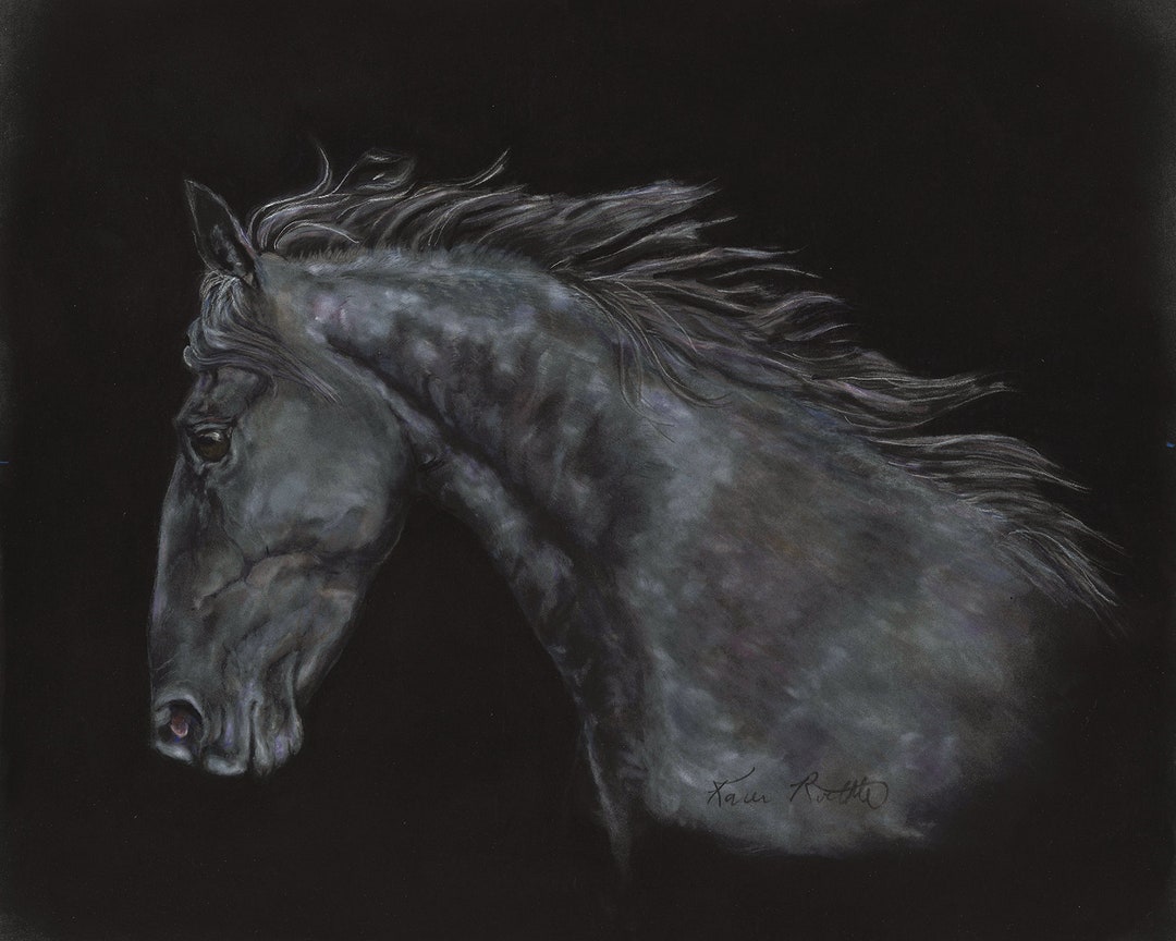 Omage , Profile of a Friesian Sporthorse ,print 16x20 - Etsy