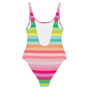 Island Stripe Coastal Rainbow One-piece Swimsuit - Etsy