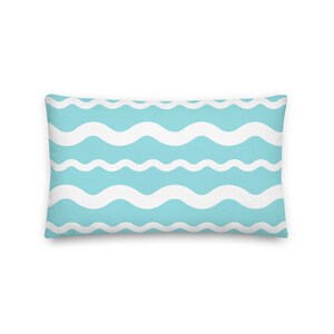Ric Rac Stripe Aqua Blue Premium Pillow - Etsy