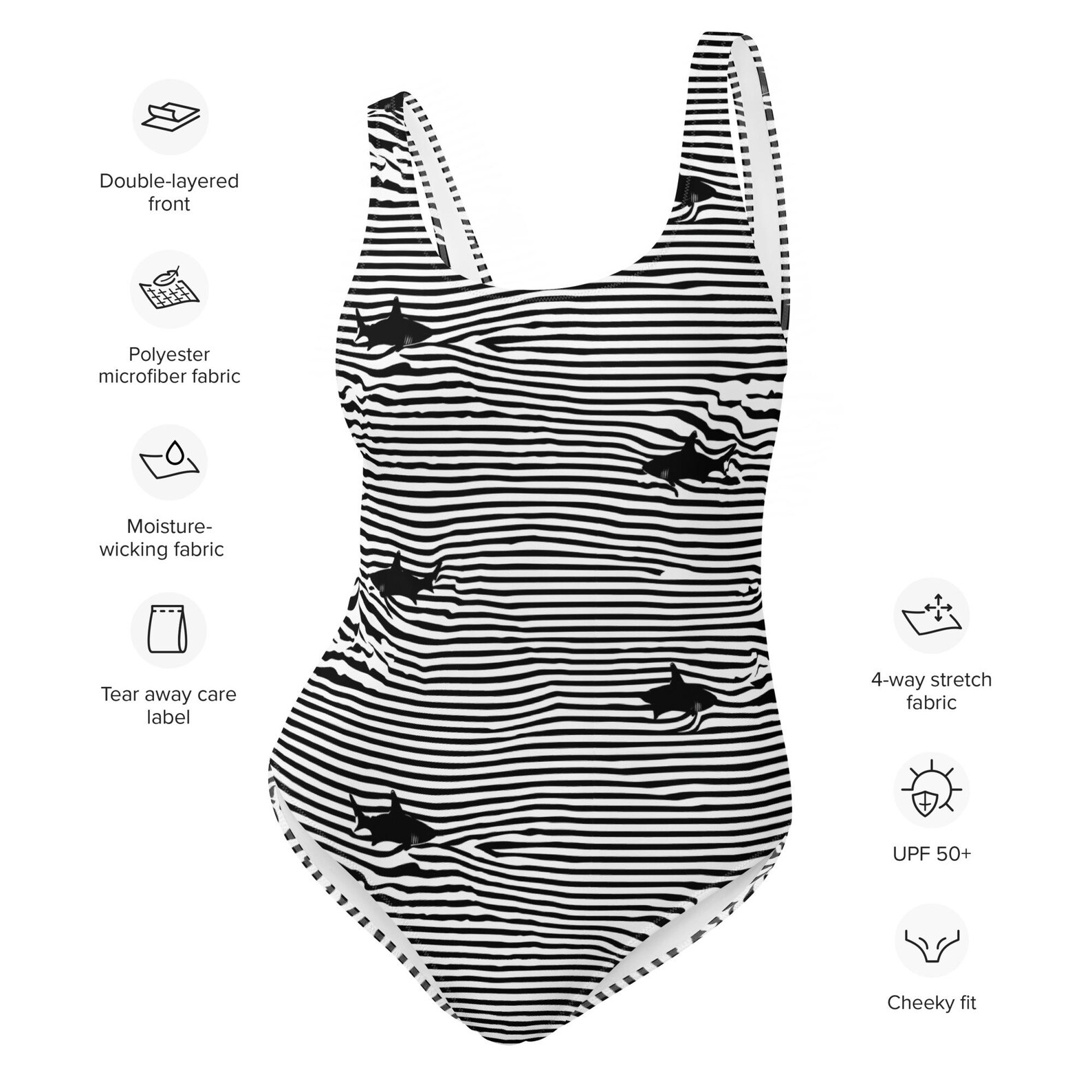 Chatham Great White Shark Stripe One-piece Swimsuit - Etsy