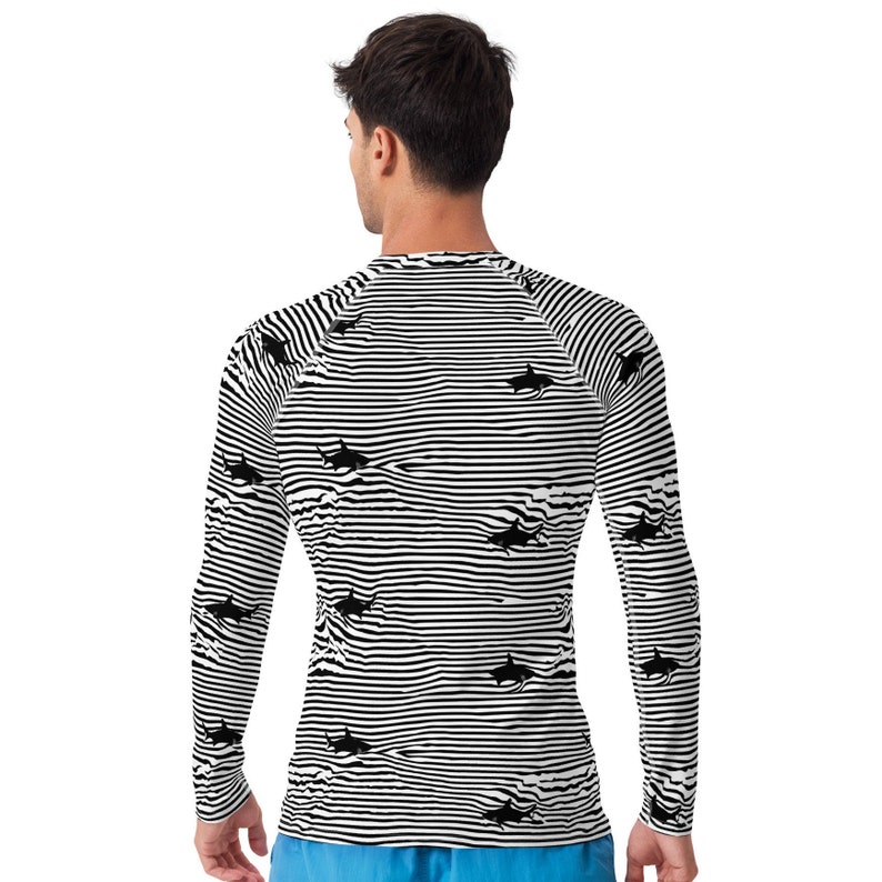 Chatham Great White Shark Stripe Men's Rash Guard UPF 50 - Etsy