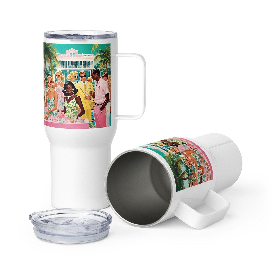 Palm Beach Party Preppy Coastal Travel Mug With a Handle Gift - Etsy