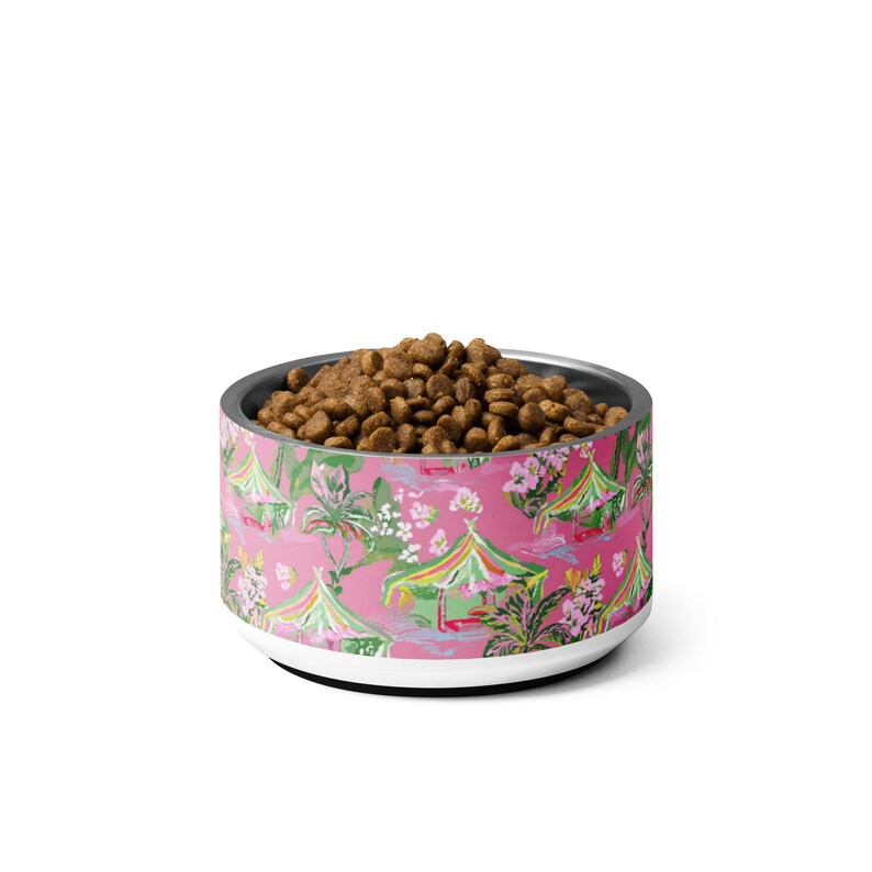 Palm Beach Tiki Hut Coastal Preppy Pet Bowl - Etsy