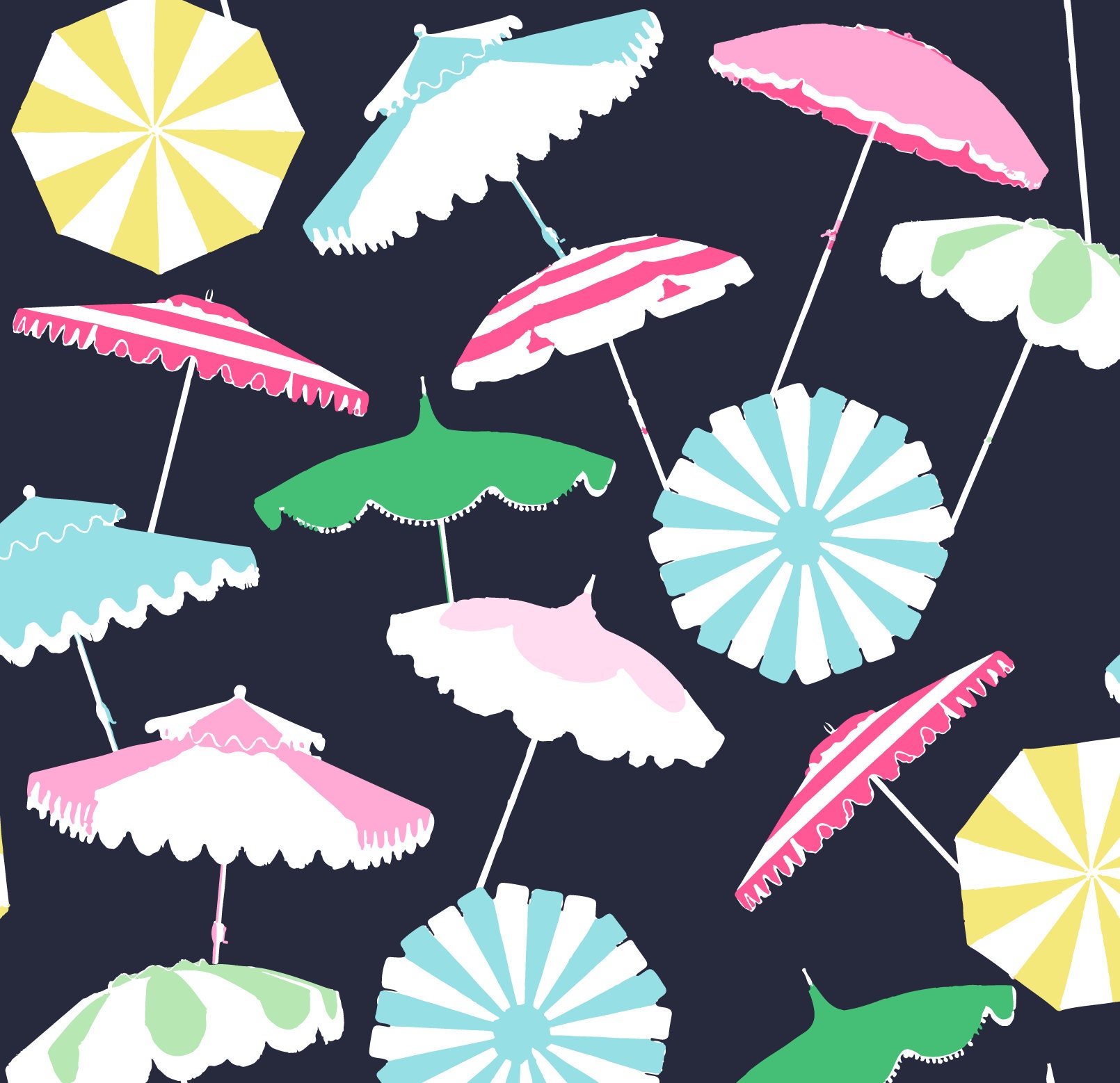 Beach Umbrella Party Coastal Preppy Women's Rash Guard UPF 50+ - Etsy