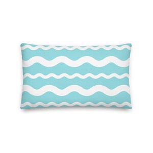 Ric Rac Stripe Aqua Blue Premium Pillow - Etsy